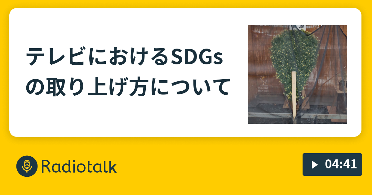 テレビにおけるSDGsの取り上げ方について - 裏本田・柴志朗のブレインラジオ - Radiotalk(ラジオトーク)