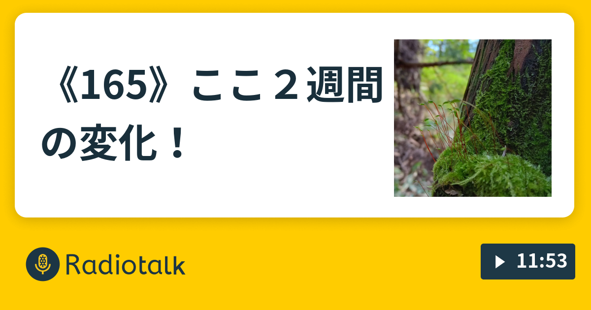 《165》ここ2週間の変化！③ - 自己満足の世界へようこそ - Radiotalk(ラジオトーク)